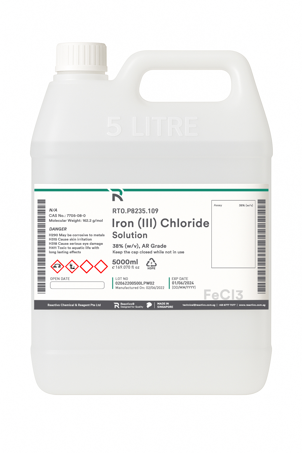 Iron (III) Chloride (Ferric Chloride) Solution - Reactivo